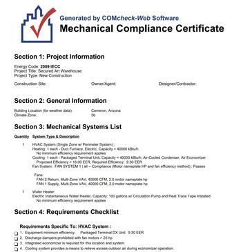 EnergyReports.net - COMcheck, Energy Compliance Certificate